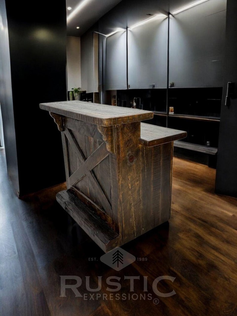 Old Fashion Bar, Handmade Rustic Bar for Home, Vintage Industrial Bar ...