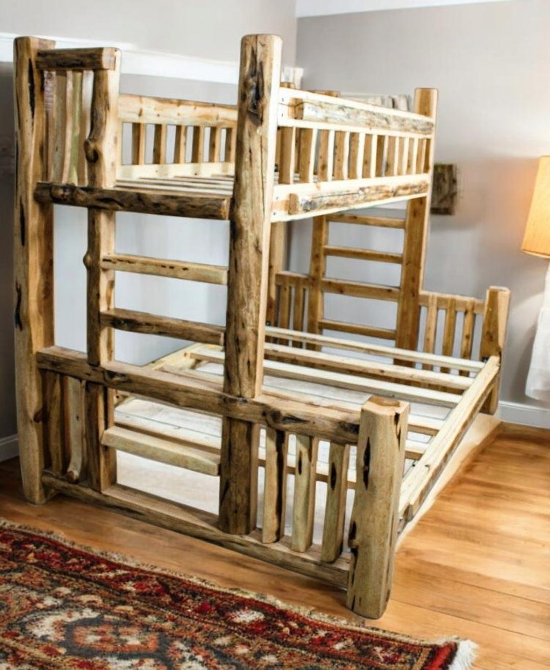 Cedar Log Bunk Beds | Rustic Cedar Bunk Beds, Solid Wood Bunk Bed Frame ...