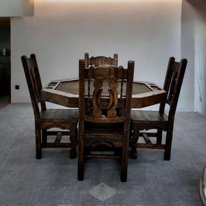 Old Fashion Poker Table, Rustic Poker Table, Handmade Wooden Game Table ...