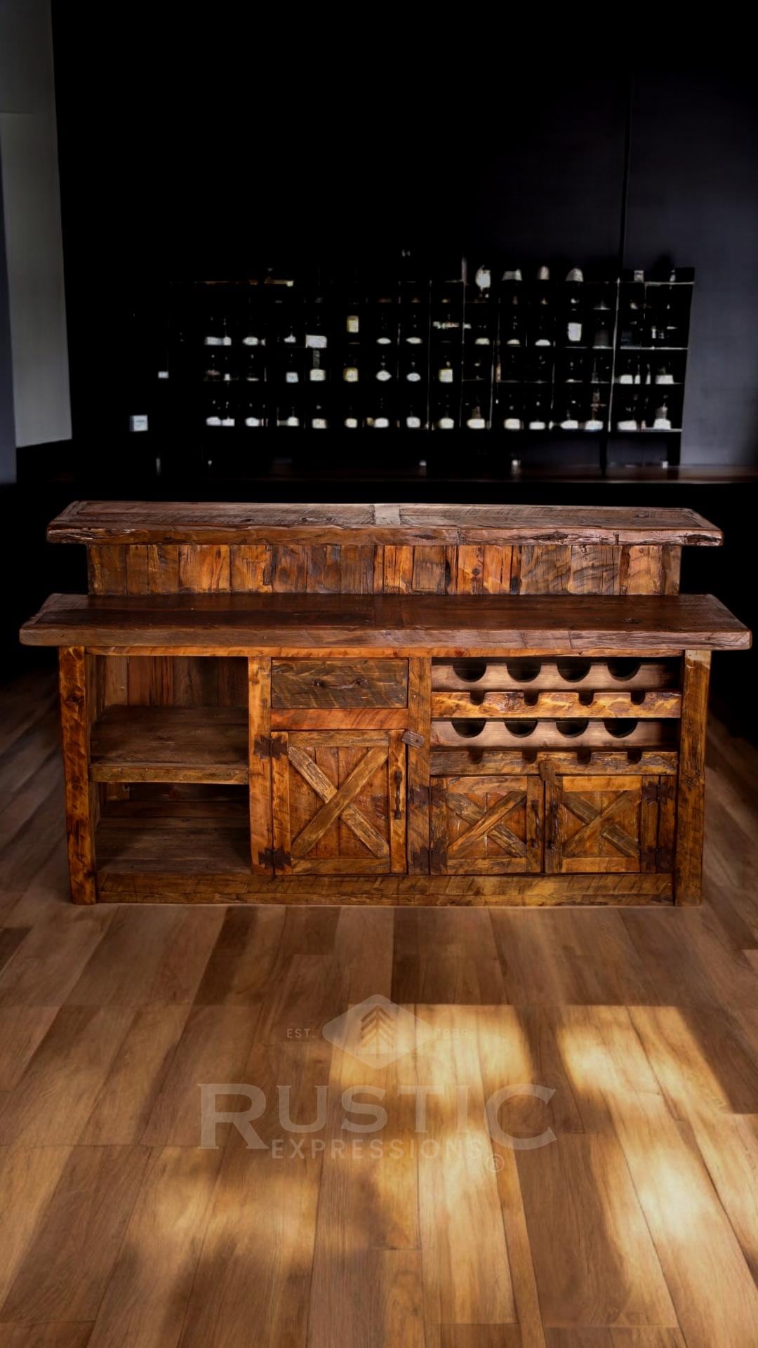 Old Fashion Bar, Handmade Rustic Bar for Home, Vintage Industrial Bar ...