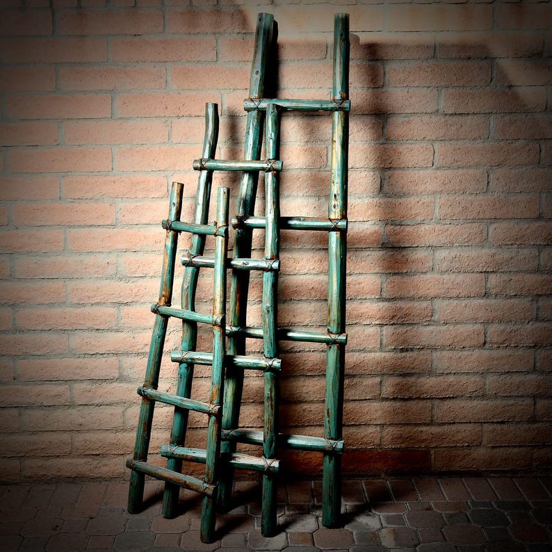 Rustic Tarahumara Ladder - Blanket Ladder: Modern Farmhouse Decor ...