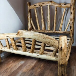 Cedar Log Bed | Rustic Cedar Bed, Solid Wood Bed Frame, Custom Log Bed ...