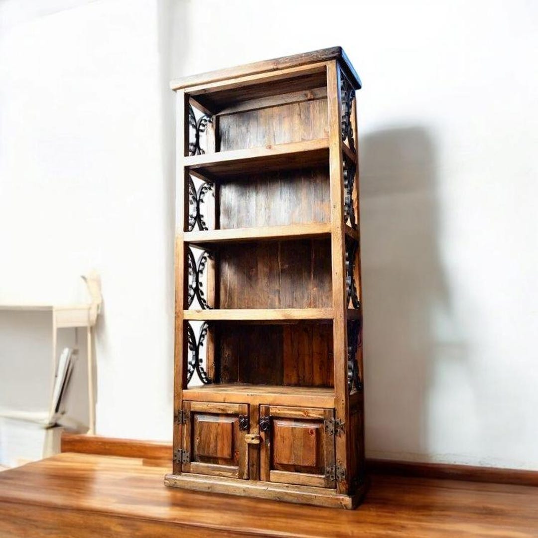 Metal Scroll Bookcase, Unique Vintage Home Decor, Rustic Book Storage ...