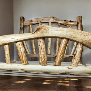 Cedar Log Bed | Rustic Cedar Bed, Solid Wood Bed Frame, Custom Log Bed ...