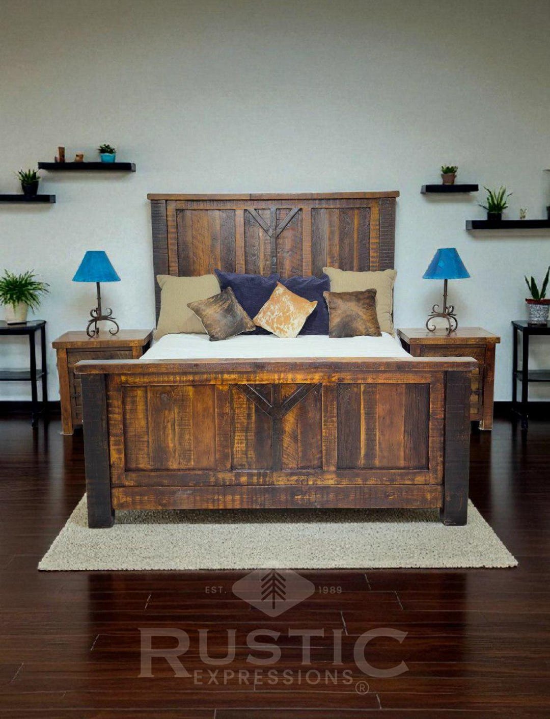 Old Fashion Dutton - Inspired Bed, Rustic Wooden Bed Frame, Handmade ...