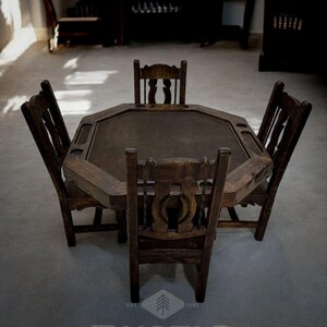 Old Fashion Poker Table, Rustic Poker Table, Handmade Wooden Game Table ...