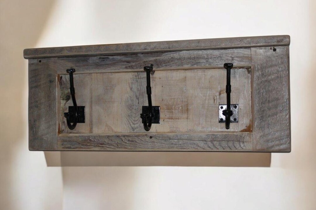 Vintage Hat Rack Rustic Wall-mounted Coat Rack - Vintage Wood Hat Rack ...
