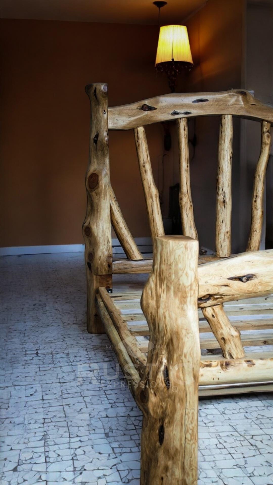 Cedar Log Bed | Rustic Cedar Bed, Solid Wood Bed Frame, Custom Log Bed ...