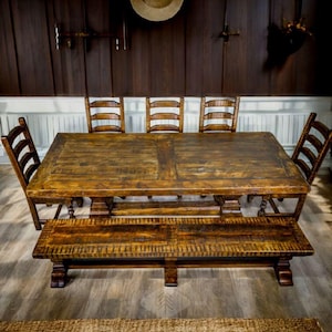 Customizable Set: Old Fashion Dining Table, Rustic Reclaimed Barnwood ...
