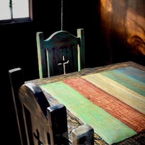 Santa Fe Dining Table Set - Vintage Reclaimed Wood Southwest Furniture ...