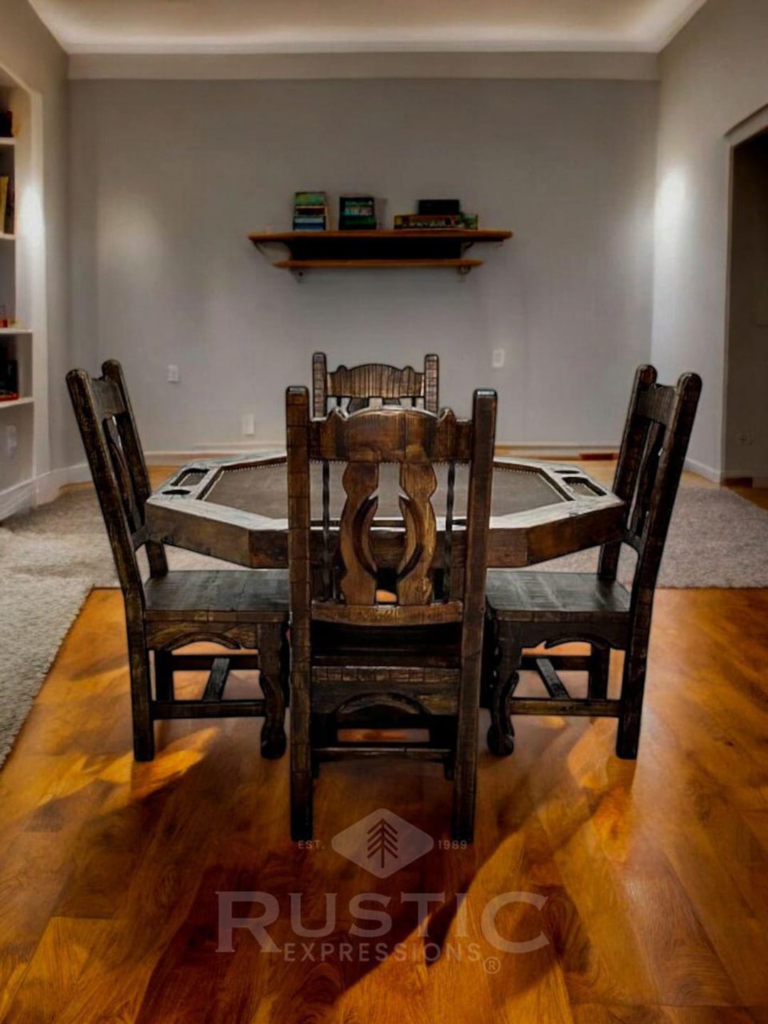 Old Fashion Poker Table, Rustic Poker Table, Handmade Wooden Game Table ...