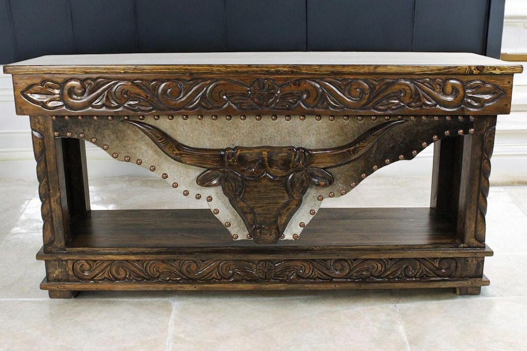Bull Sofa Table, Western Sofa Table, Rustic Sofa Table - Etsy