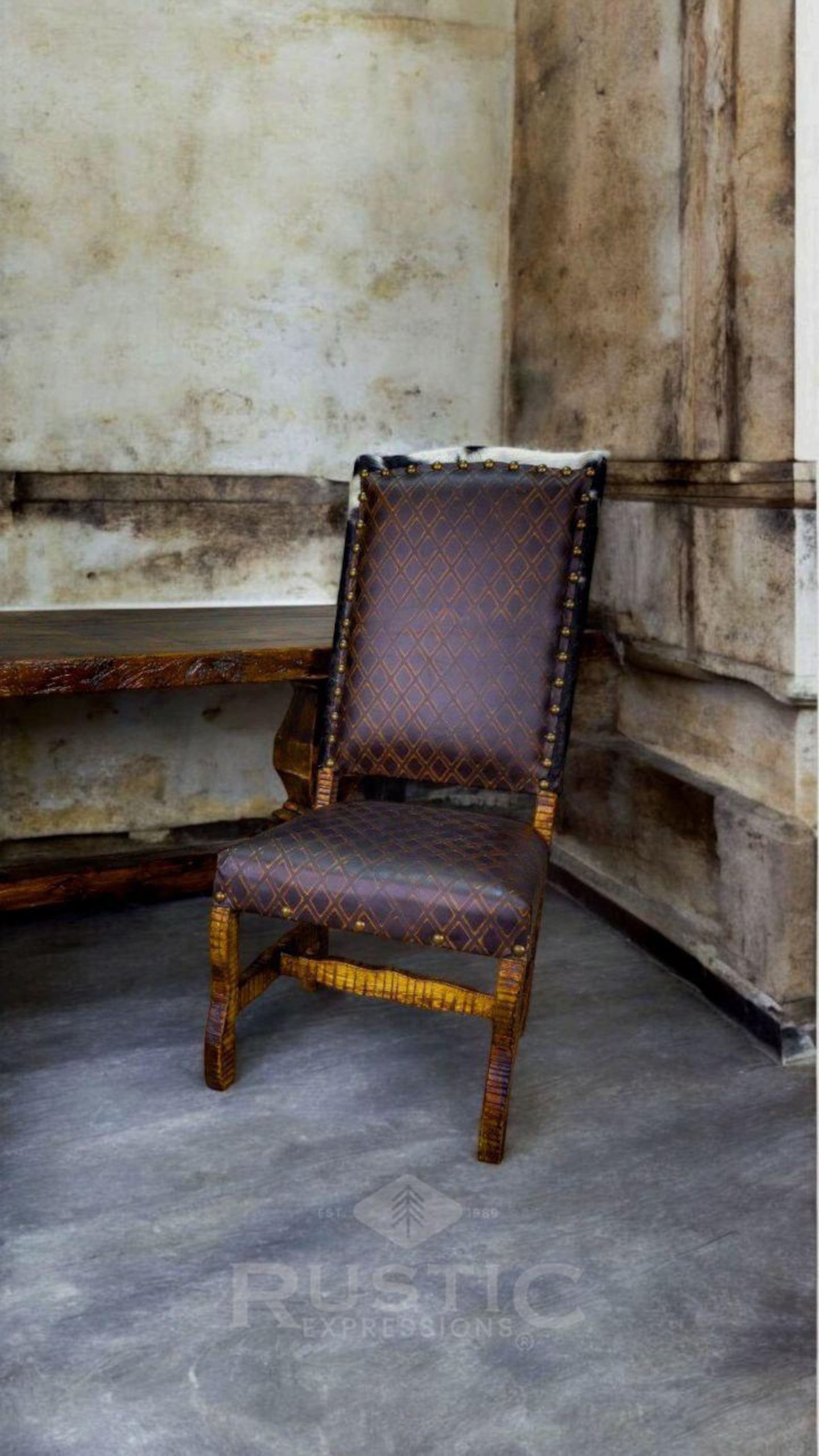 Uphsolstered Old Fashion Texas Chair, Handmade Rustic Wooden Chair ...