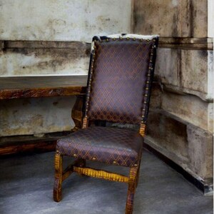Uphsolstered Old Fashion Texas Chair, Handmade Rustic Wooden Chair ...