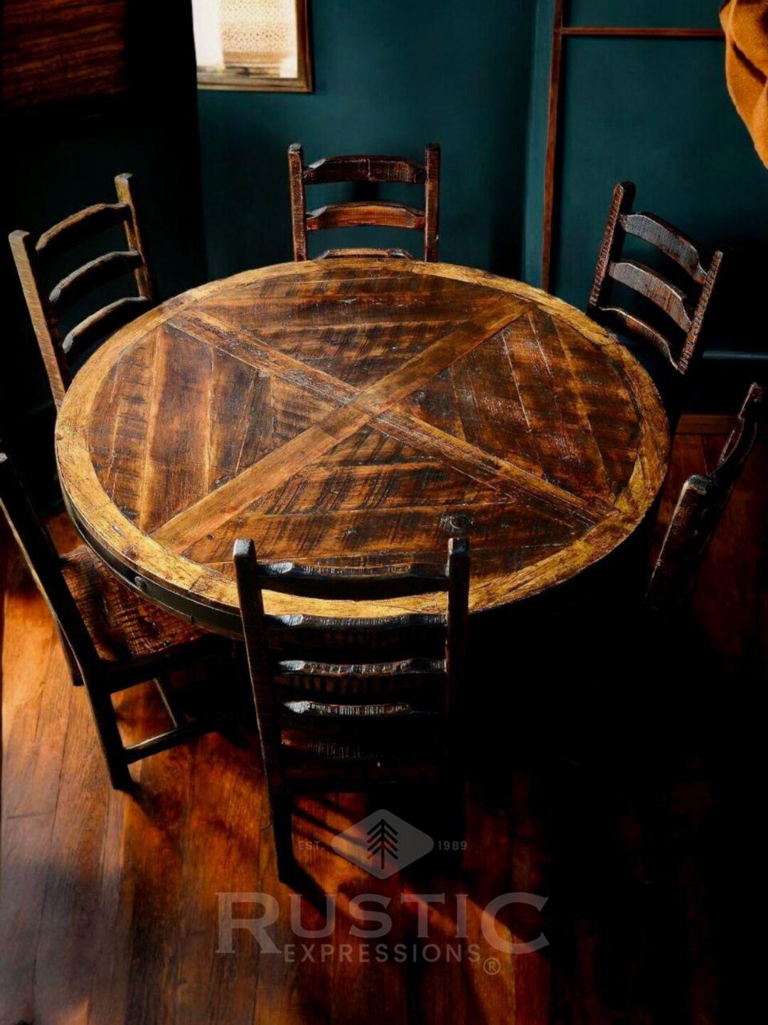 Set Old Fashion Hacienda Dining Table, Reclaimed Wood Dining Table ...