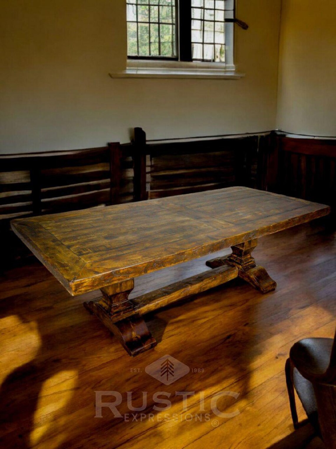 Customizable Set: Old Fashion Dining Table, Rustic Reclaimed Barnwood ...