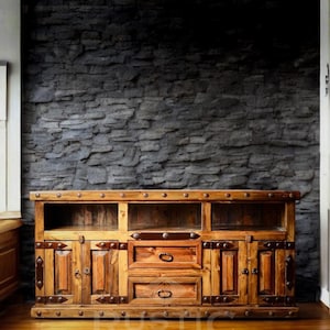 Dakota TV Console, Stylish & Rustic, Rustic TV Console, Metal Accents ...