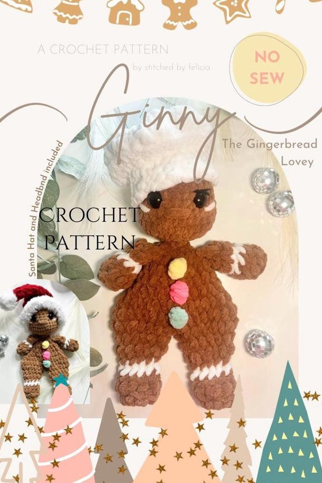 Ginny Gingerbread Lovey CROCHET PATTERN English Market Make Gift Step ...
