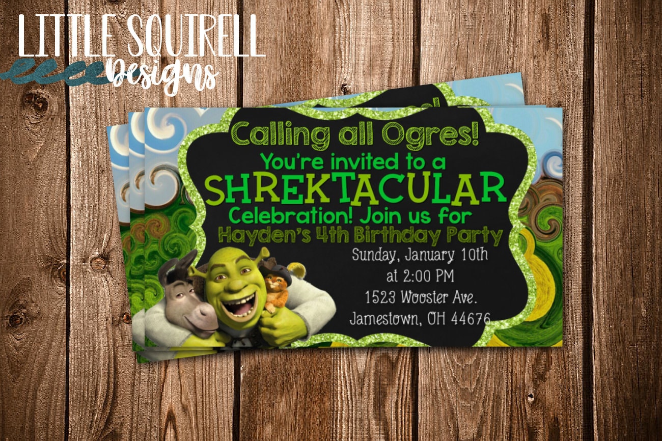 Shrek Birthday Party Invitation - Digital File - Any Age - Etsy