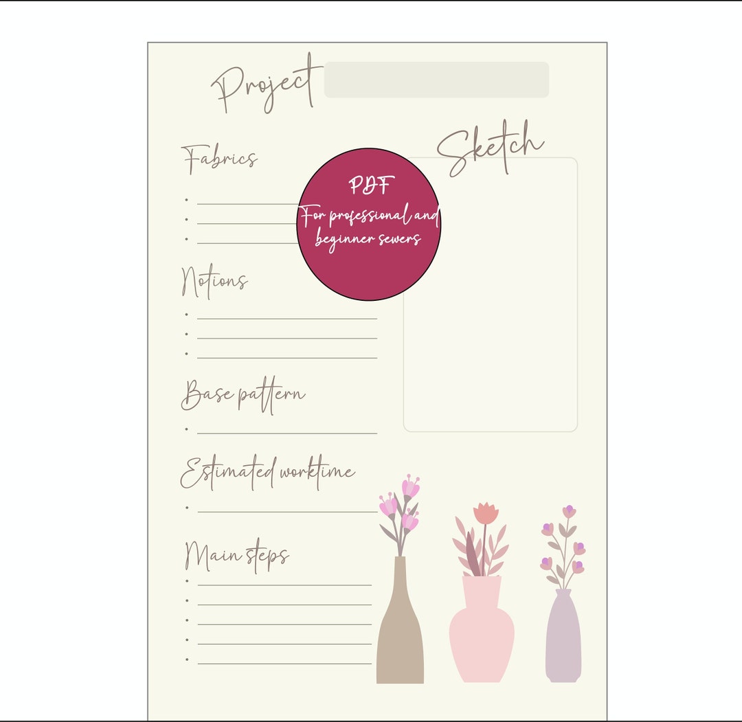 Sewing Planner Sewing Checklist With Aesthetic Design to Keep You ...