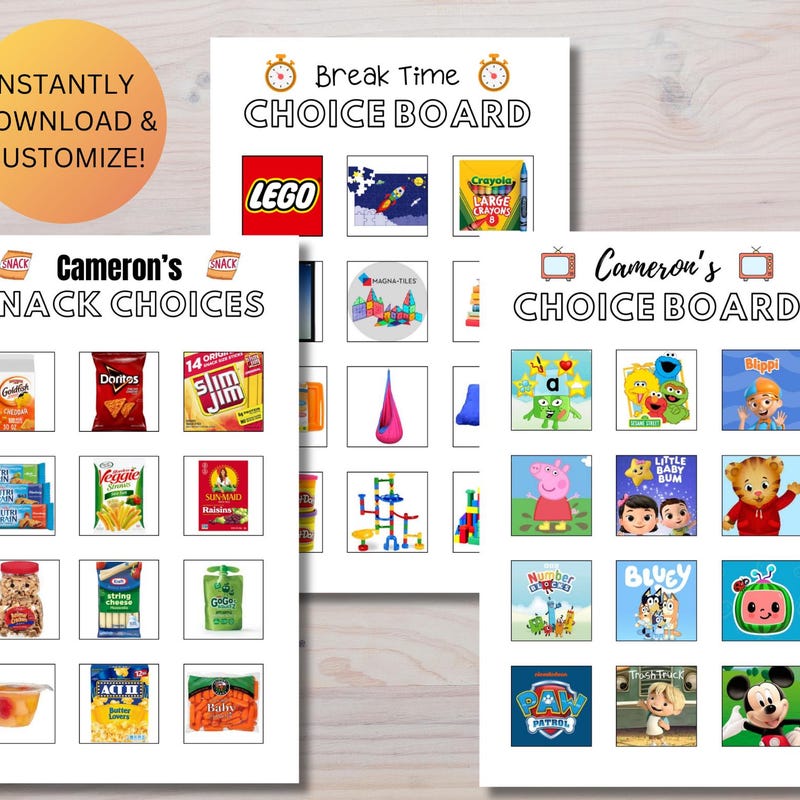 Choice Board Toddler - Etsy