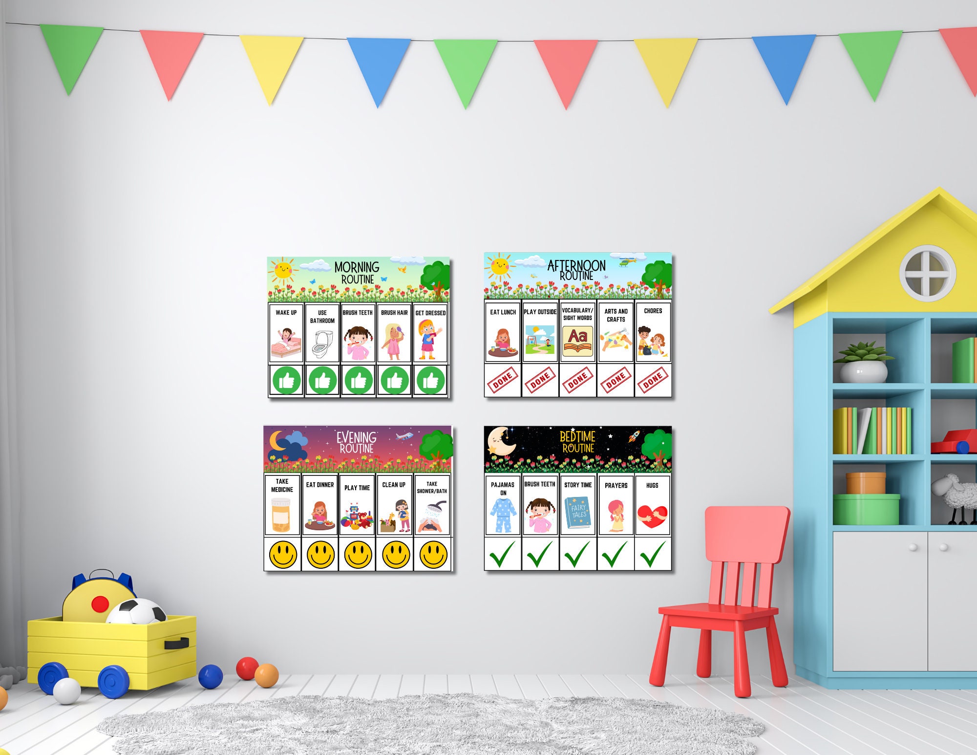 Routine Checklists/visual Aids - Morning, Afternoon, Evening, and ...