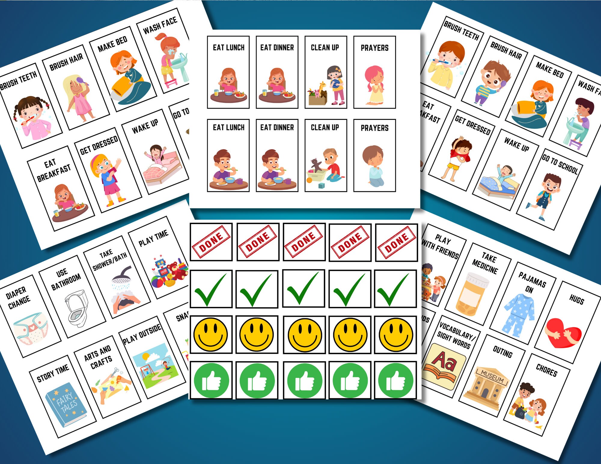 Routine Checklists/visual Aids - Morning, Afternoon, Evening, and ...