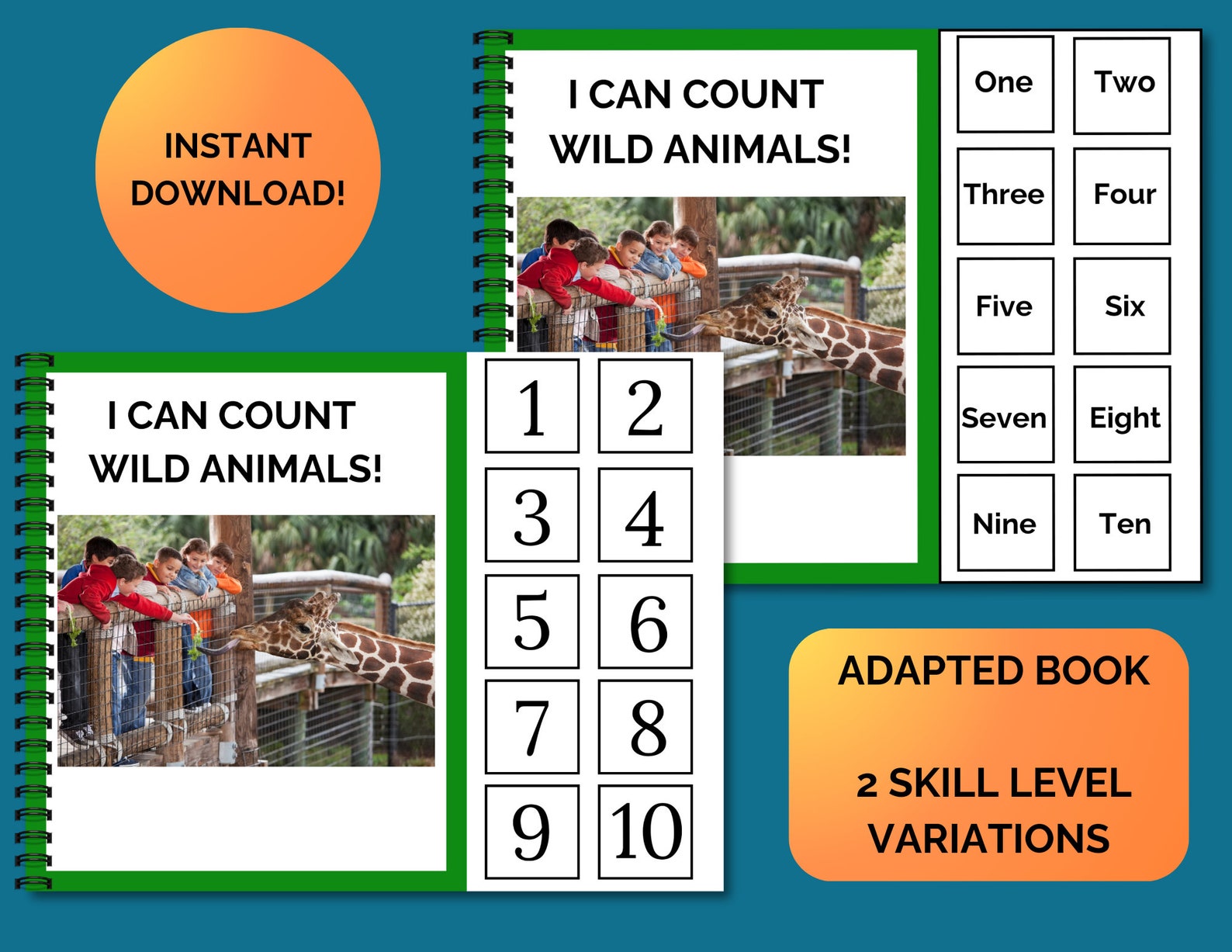 Adapted Book: I Can Count Wild Animals! (1-10) - Etsy