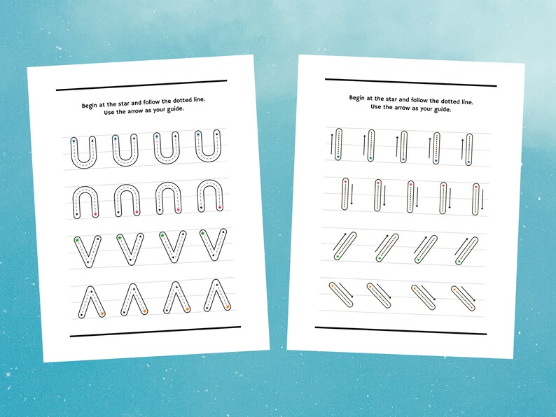 Handwriting Practice Printable Tracing Alphabet Numbers and Shapes for ...