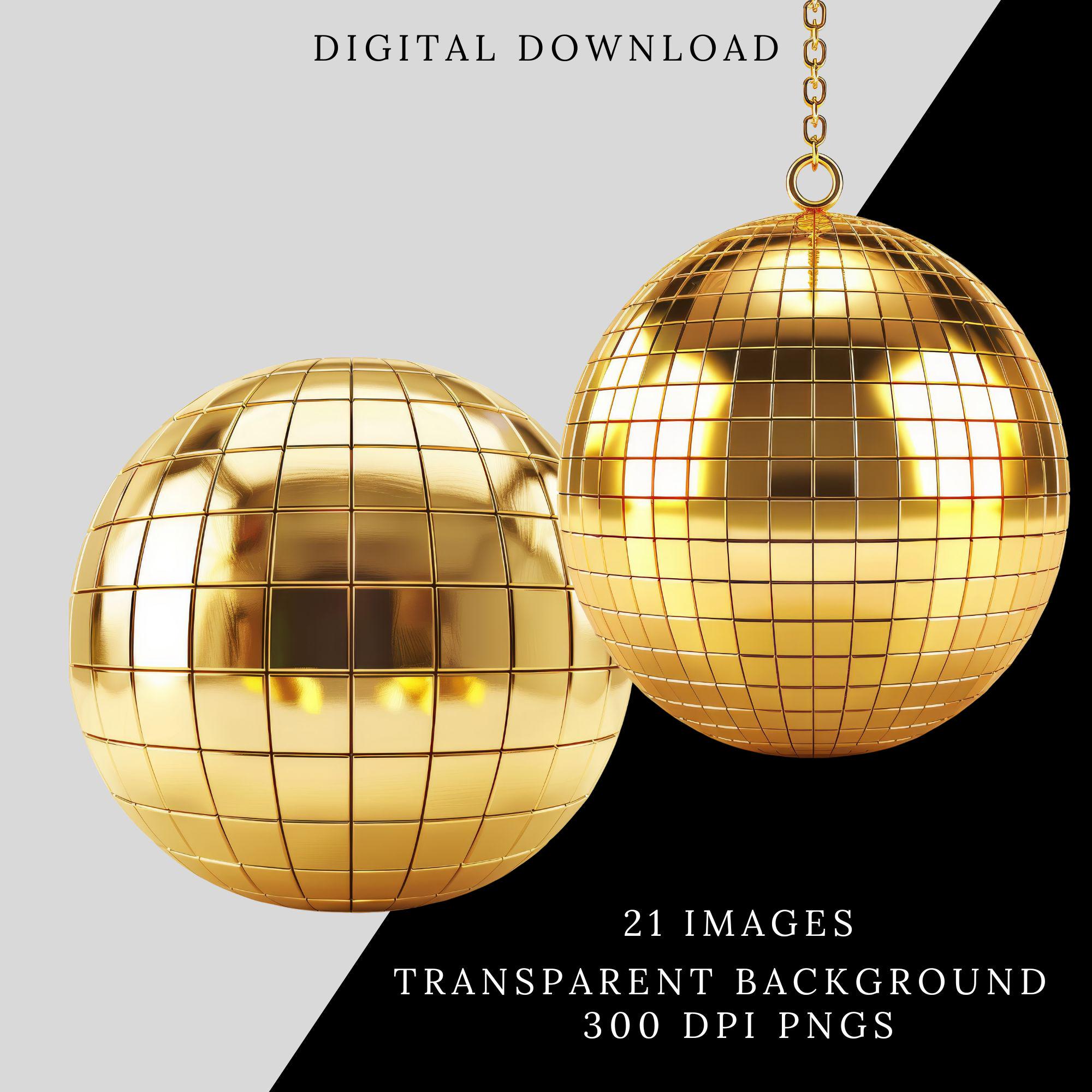 Gold Disco Ball Clipart: Retro 70s PNG Graphics (digital Download) - Etsy