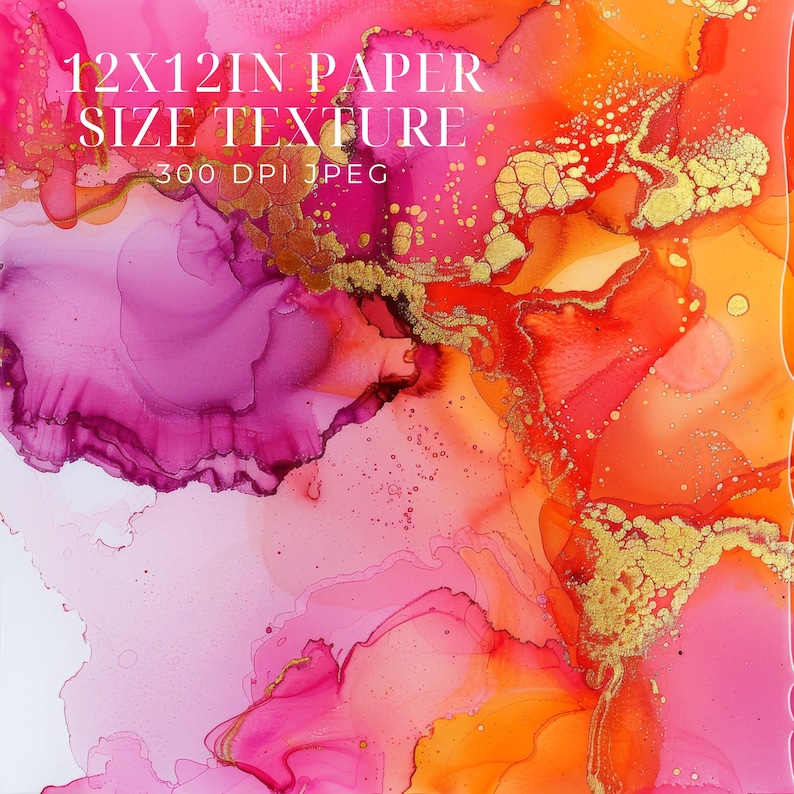 Hot Pink and Orange Alcohol Ink Texture Digital Paper Clipart-jpeg ...
