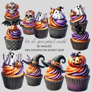 Halloween Cupcakes Clipart-dessert-treats-trick or Treat-spooky ...