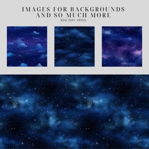 Stary Night Sky Seamless Digital Paper Clipart-galaxy Stars Pattern ...
