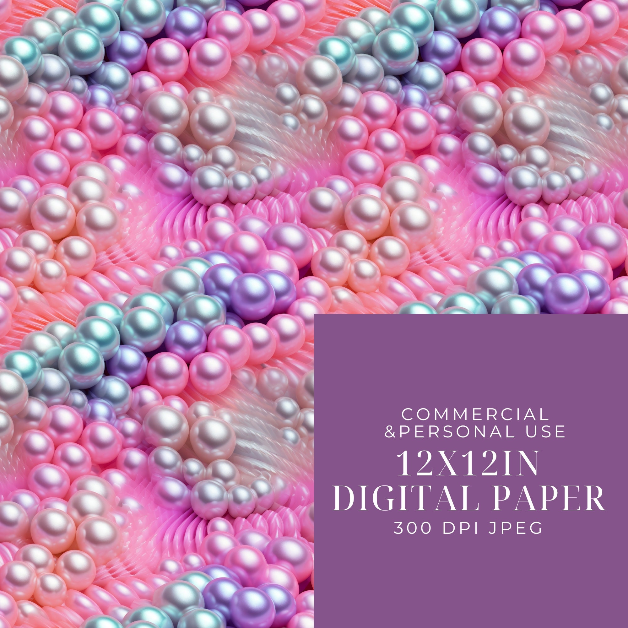 Iridescent Pink Pearl Patterns Seamless Digital Paper Clipart ...