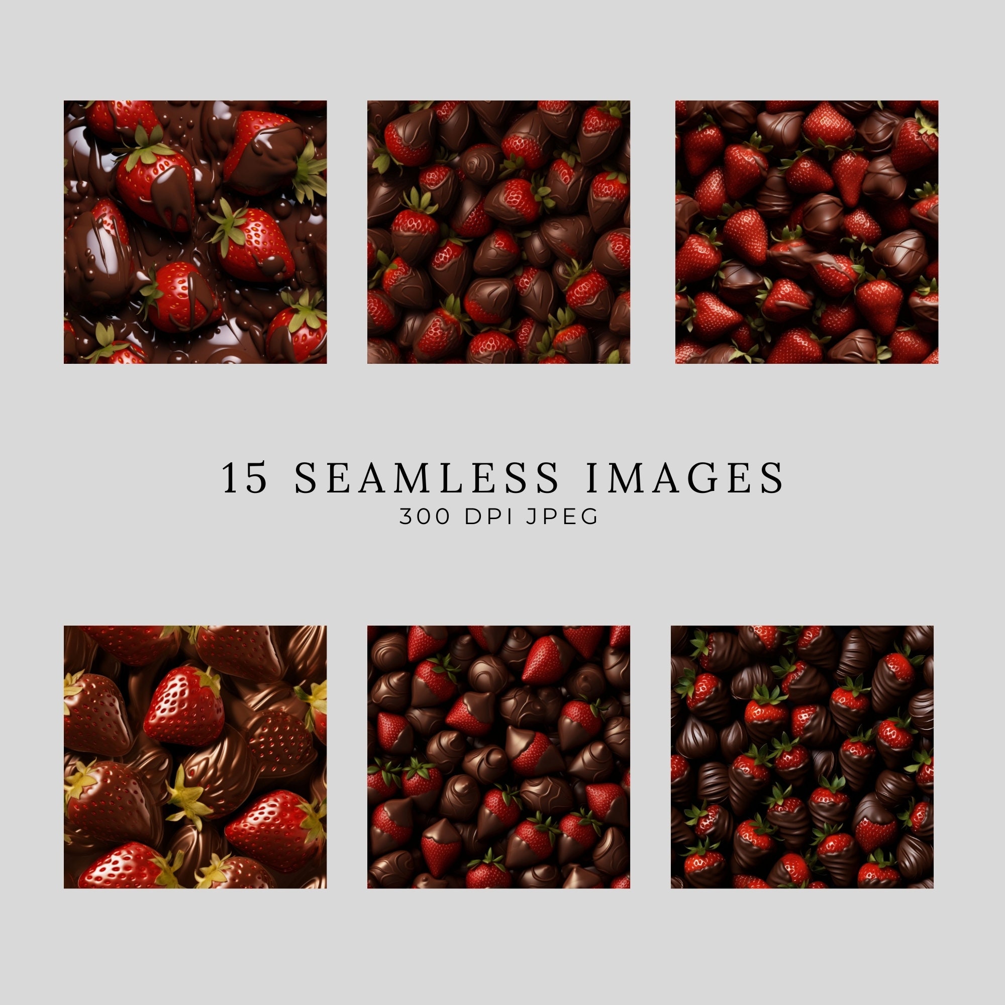 Strawberry Digital Paper Seamless Pattern Clipart, Chocolate ...