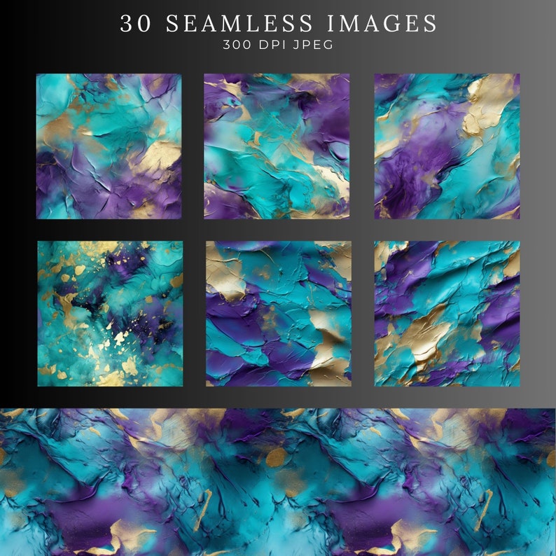Purple Teal Gold Foil Digital Paper: Iridescent Texture (digital ...