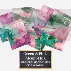 Green and Pink Digital Papers-backgrounds-paper Craft Supplies ...