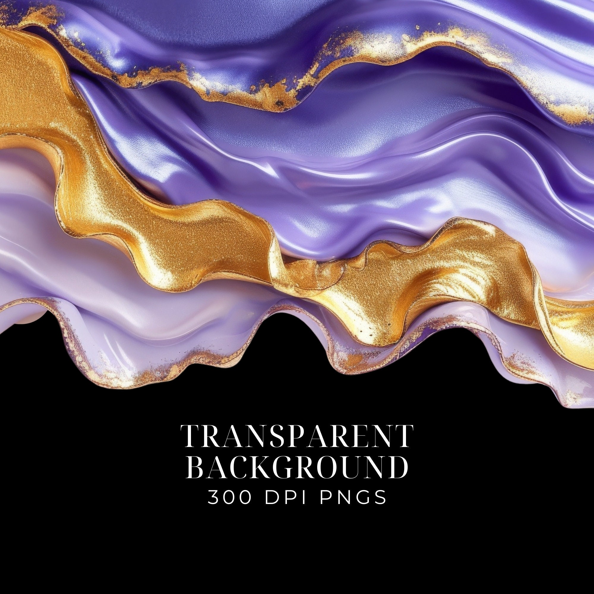 Purple & Gold Glitter Border Clipart Texture 300DPI Transparent ...