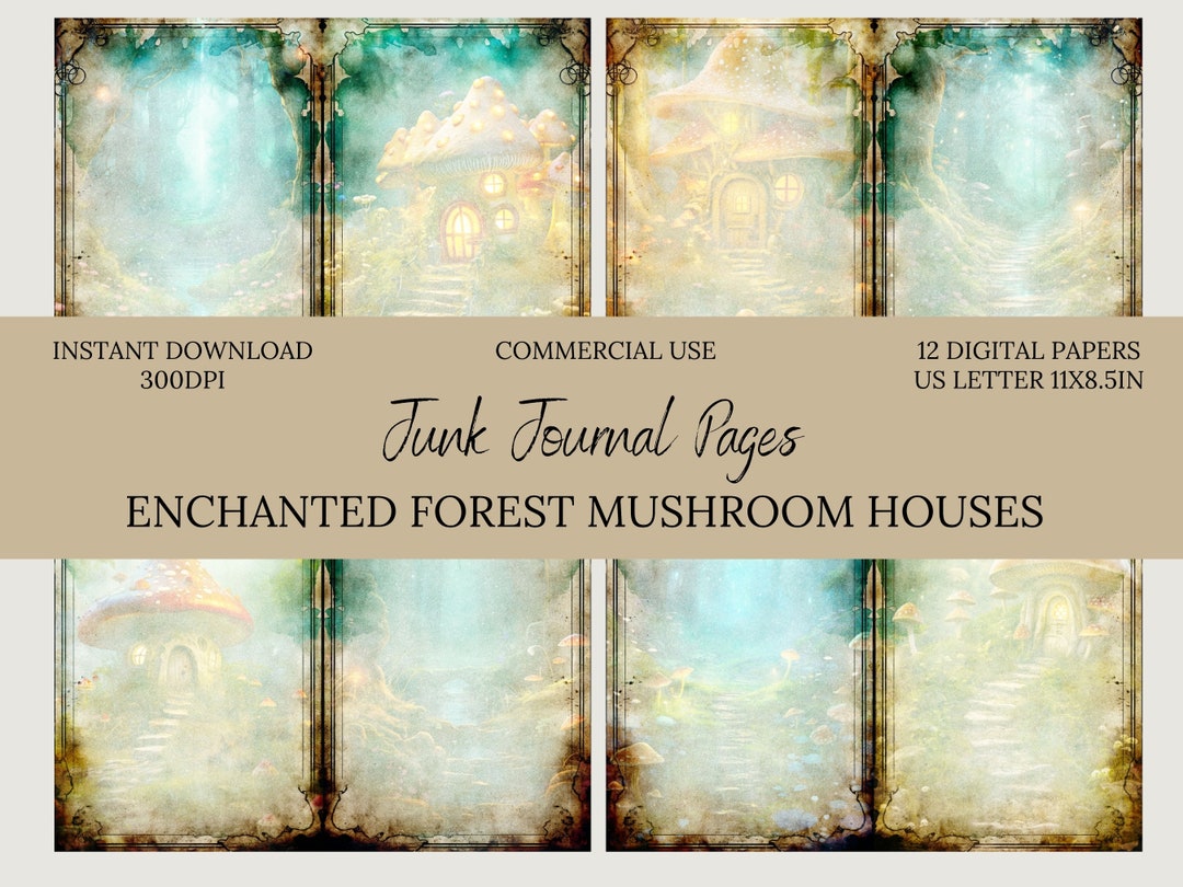 Fairy Mushroom House Enchanted Forest Junk Journal Pages-commercial Use ...