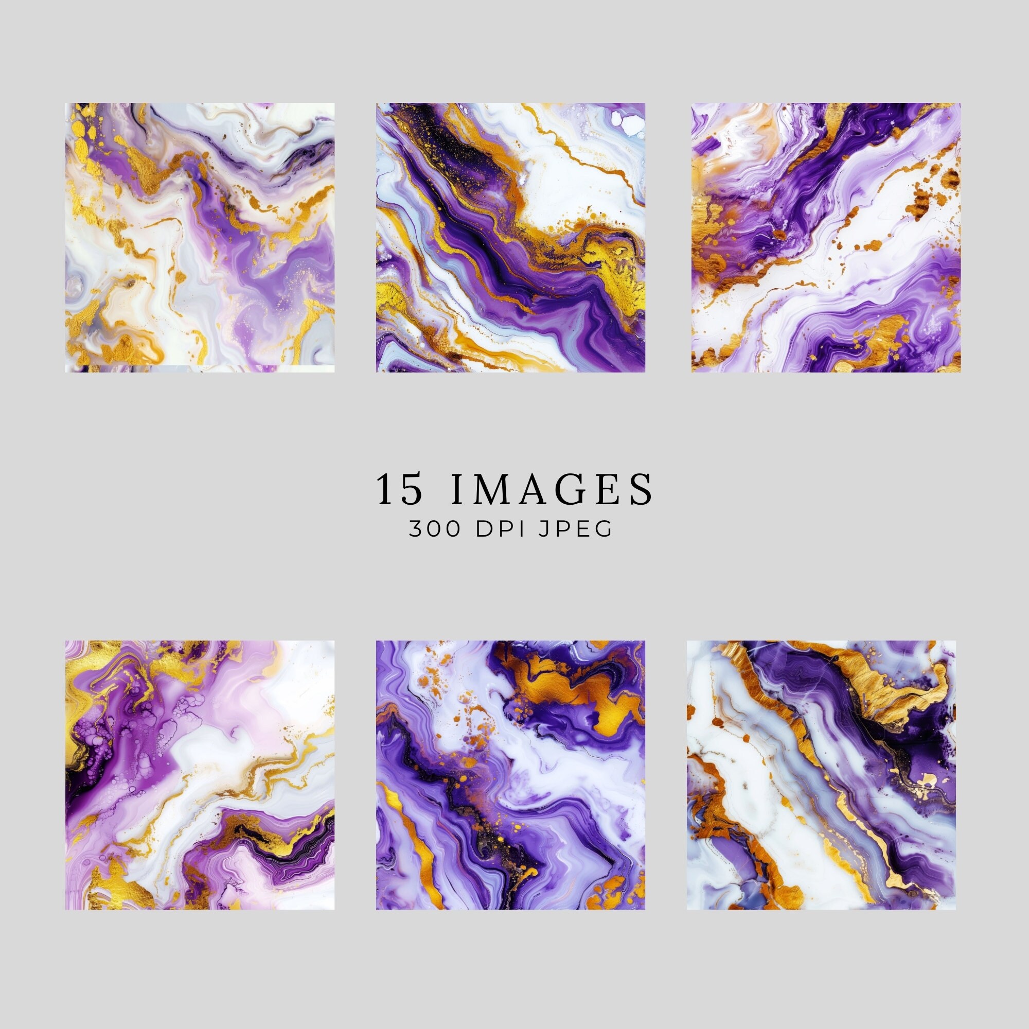 Purple and Gold Marble Digital Paper Texture Background Clipart ...