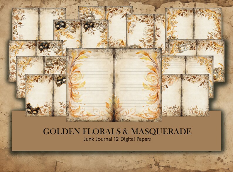 Masquerade Mask Junk Journal Paper-scrapbook-background-craft ...