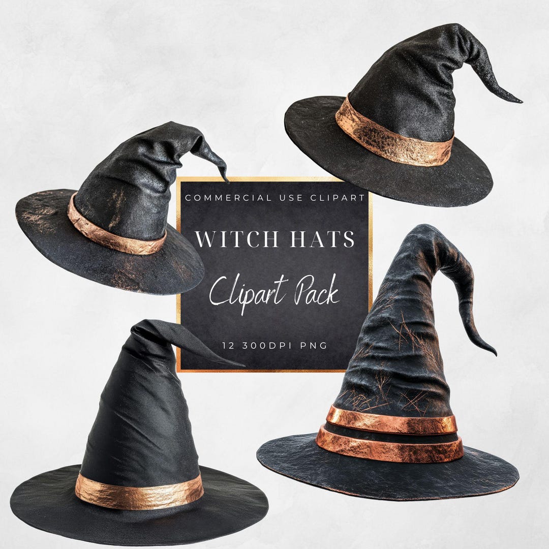 Halloween Witch Hat Clipart- Black Hat-spooky-magic School Hat- Png ...