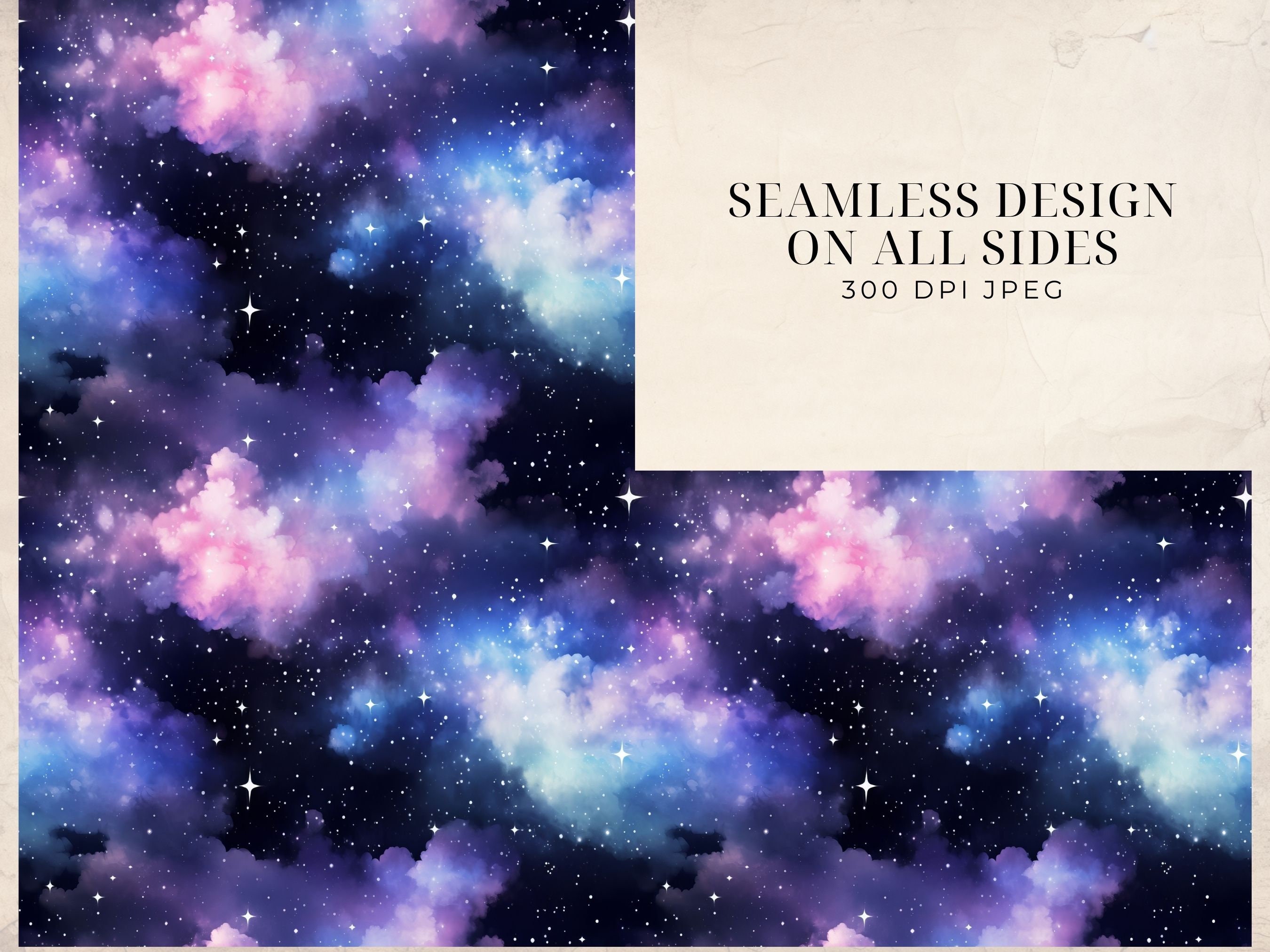Stary Night Sky Seamless Digital Paper Clipart-galaxy Stars Pattern ...
