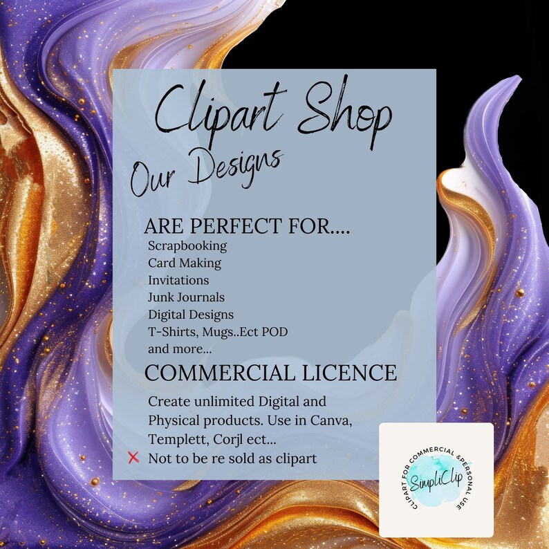 Purple & Gold Glitter Border Clipart Texture 300DPI Transparent ...