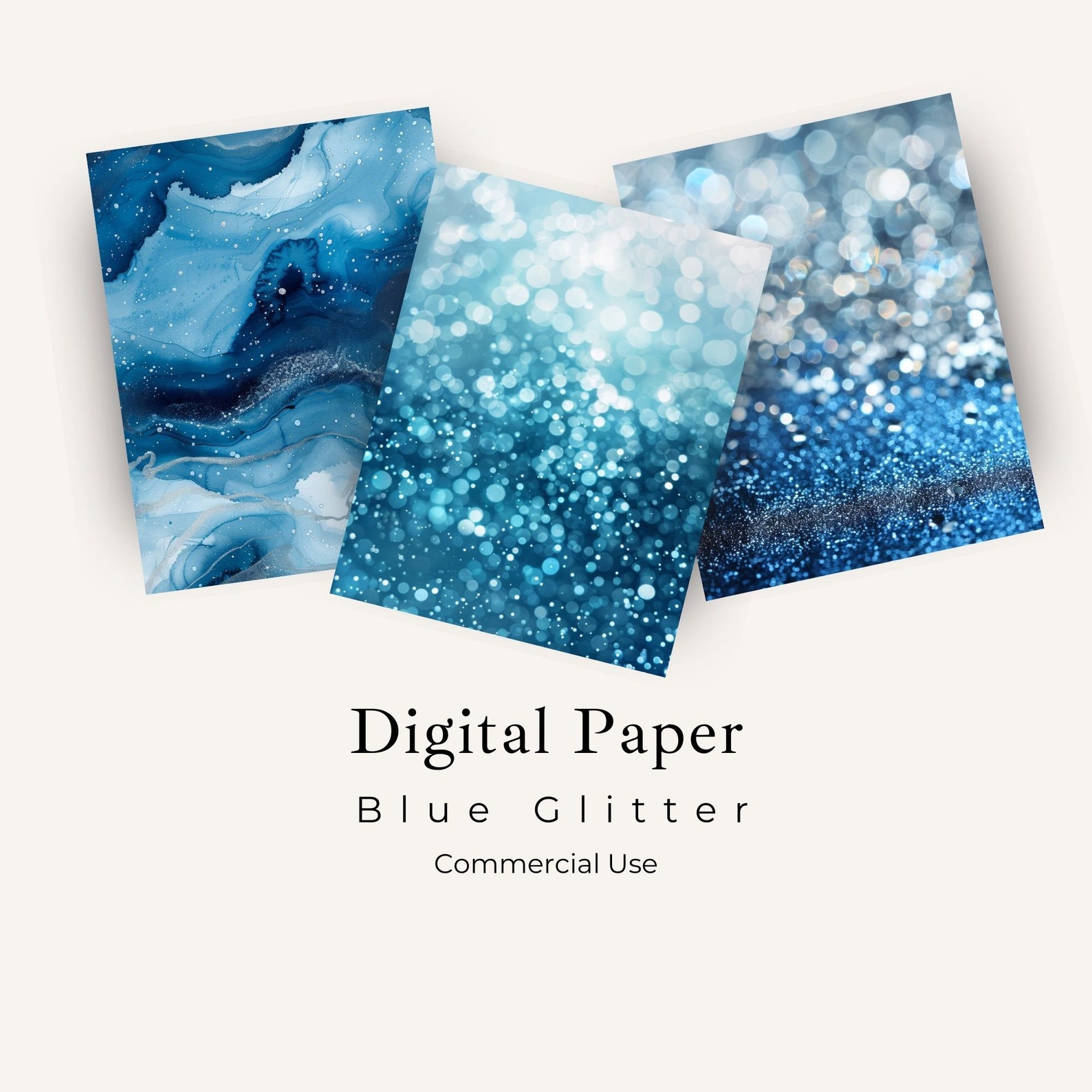 Light Blue Glitter Backgrounds-digital Papers-craft Supplies ...