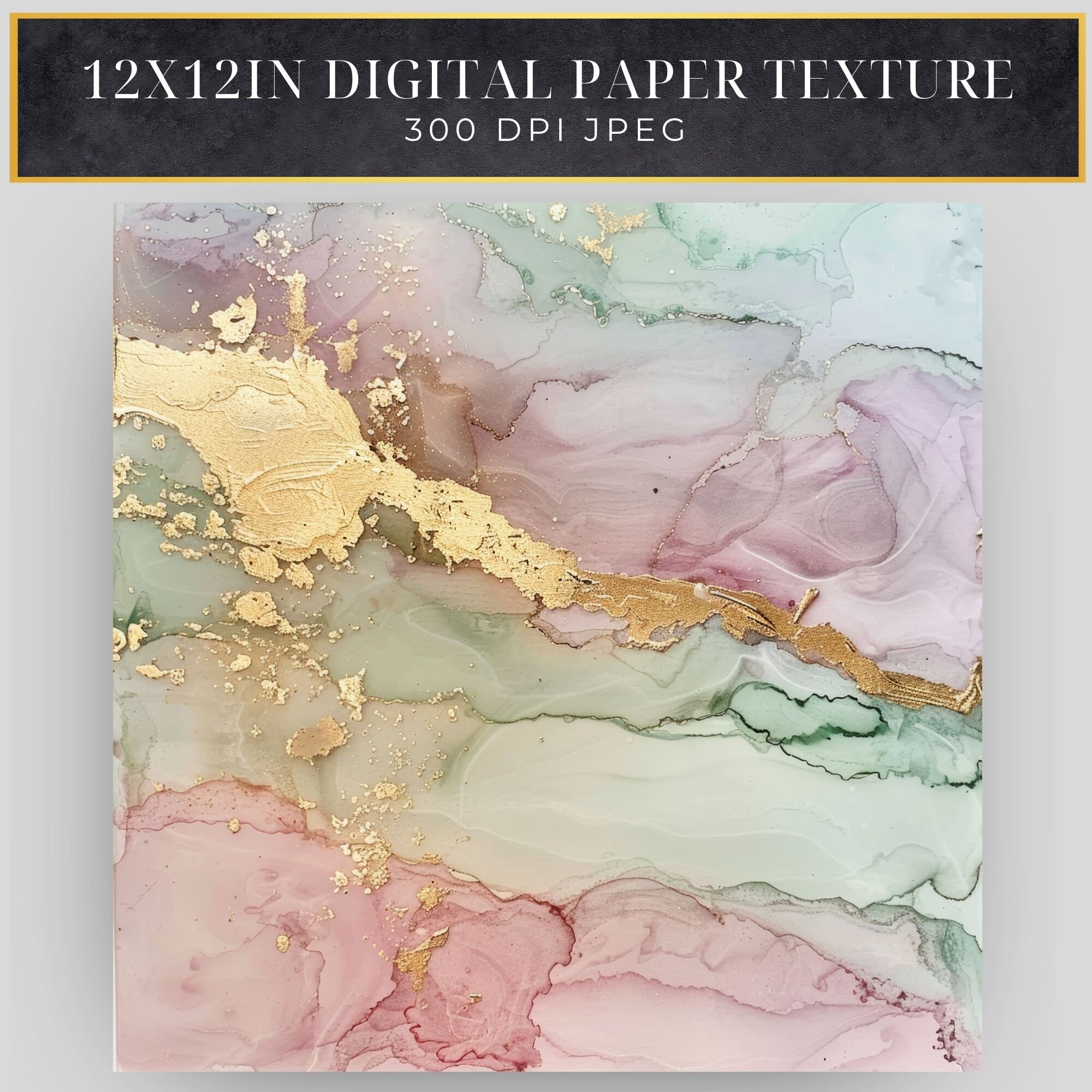 Sage and Pink Digital Papers- Textures Alcohol Ink-gold- Clipart-jpeg ...