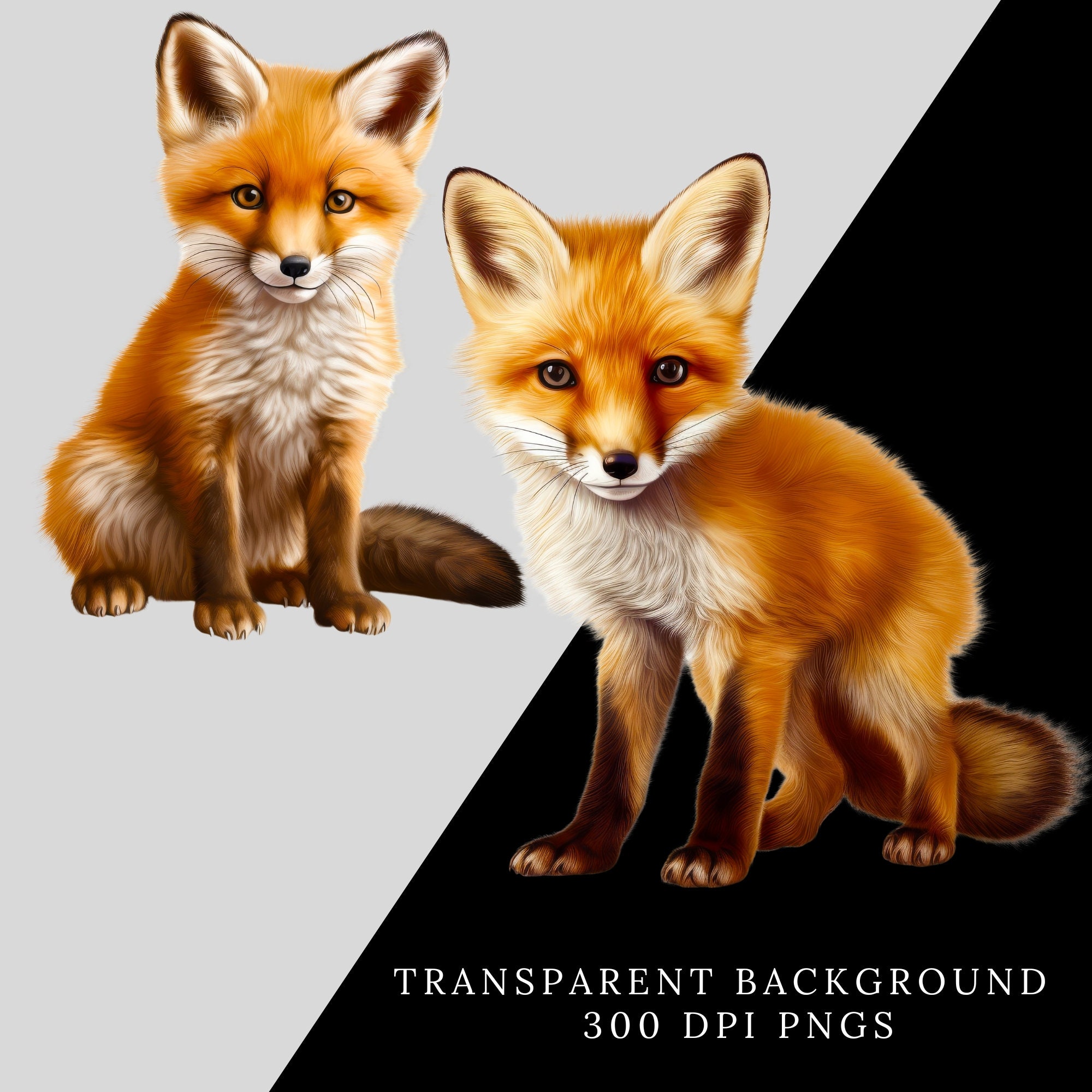 Digital Fox Clipart-cute Baby Foxes Woodland Animal-baby Shower, Cute ...