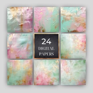Sage and Pink Digital Papers- Textures Foil-gold- Clipart-jpeg ...
