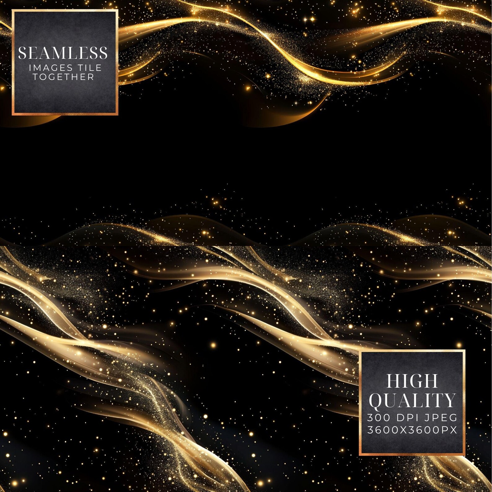 Gold Sparkle Seamless Digital Paper-black & Gold Glitter-jpeg Images ...