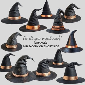 Halloween Witch Hat Clipart- Black Hat-spooky-magic School Hat- Png ...